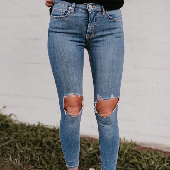 Free People | Jeans | Free People Busted Knee Denim | Poshmark